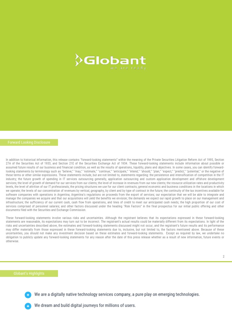 2016Q1 GLOB IR Presentation | PDF | Balance Sheet | Revenue