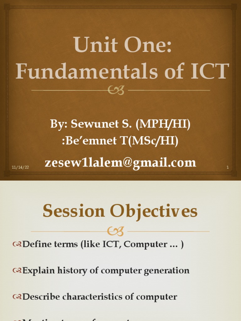 Unit 1 - Fundamentals of ICT | PDF | Input/Output | Computer Hardware