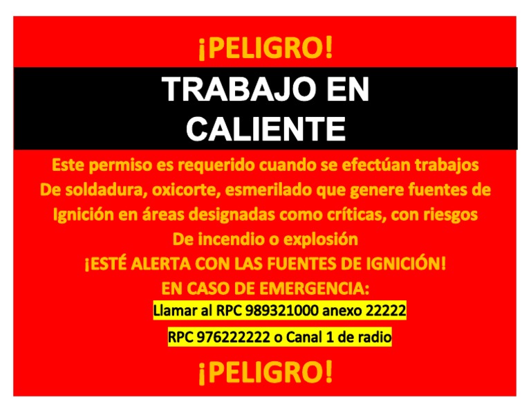 Cartel de Trabajos en Caliente | PDF