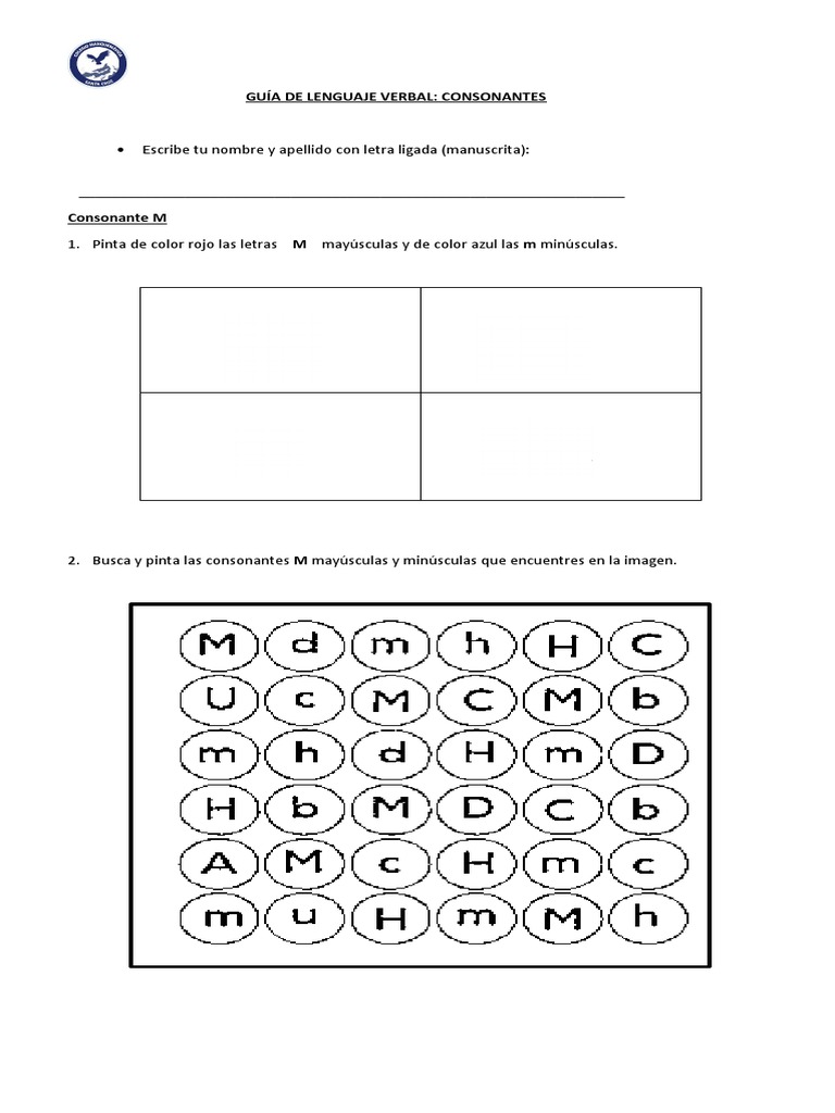 Guía de Consonantes: M, P, S, L, T | PDF | Sílaba | Comunicación humana