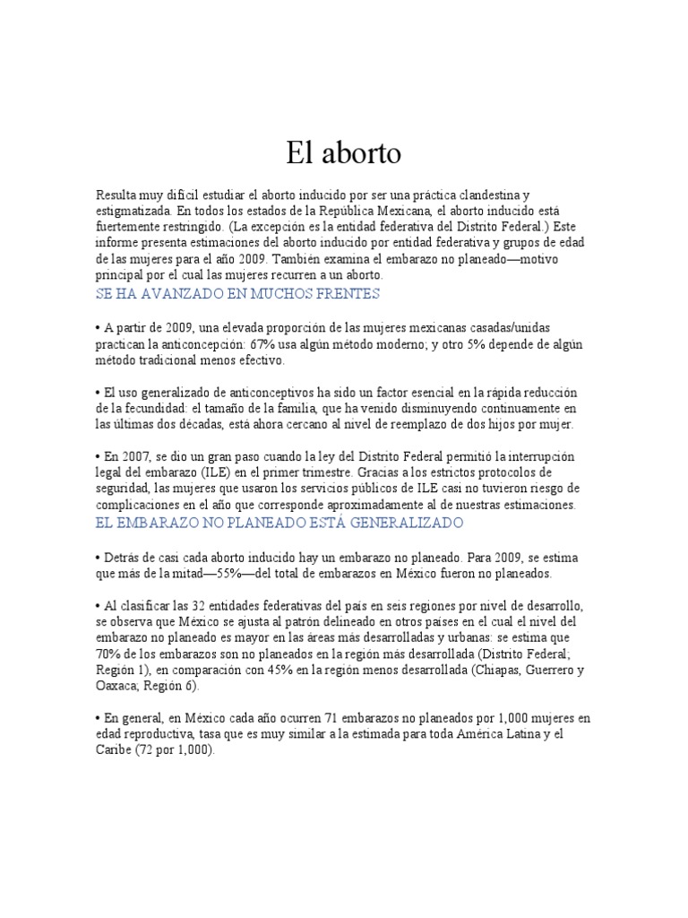 El Aborto | PDF | Aborto | Control de la natalidad