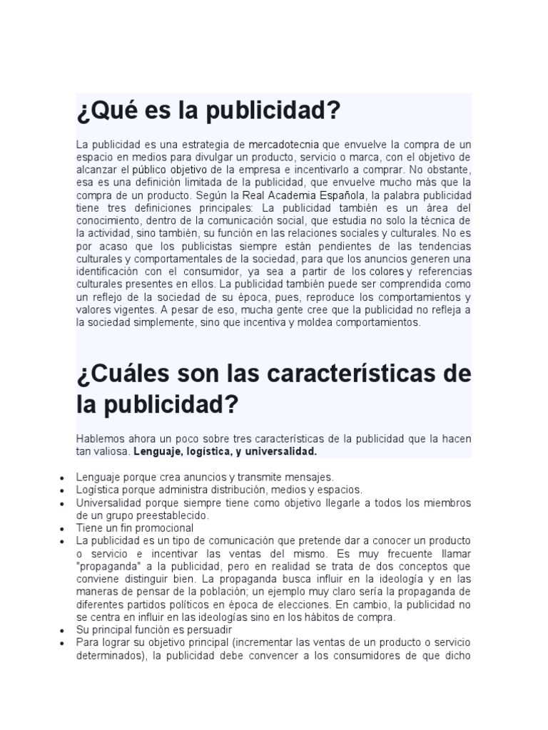 Qué Es La Publicidad | PDF | Publicidad | Publicidad online