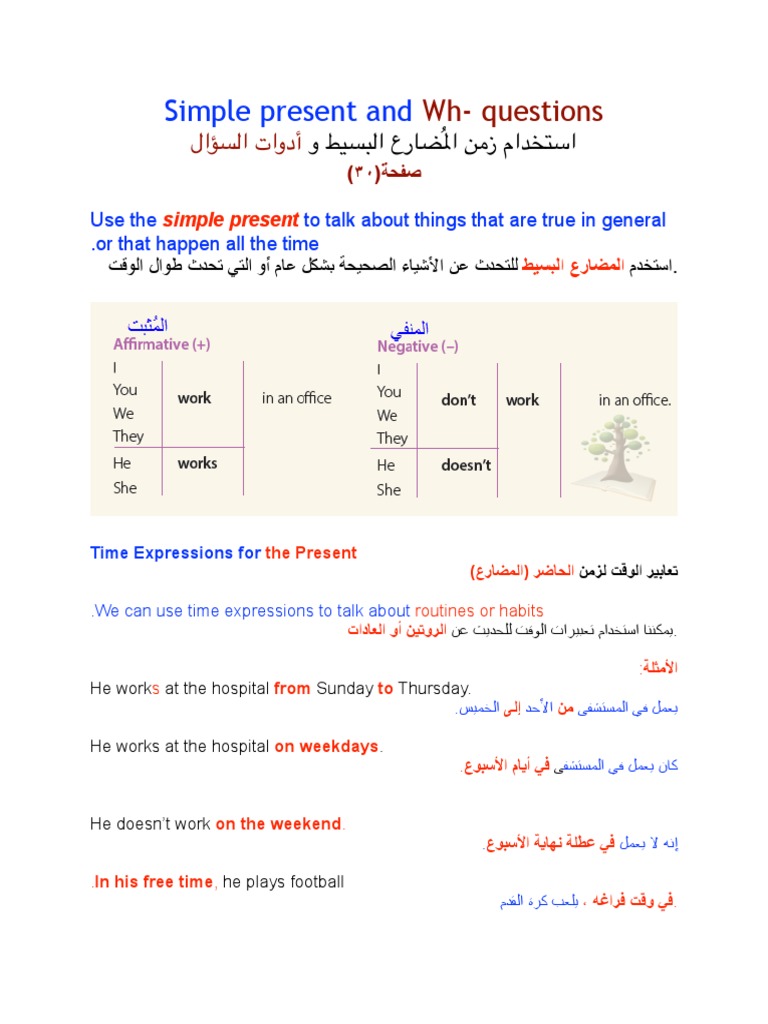 Simple Present and WH - Questions | PDF | Syntax | Semantic Units