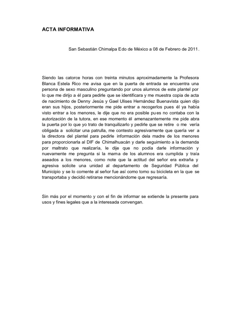 Acta Informativa | PDF