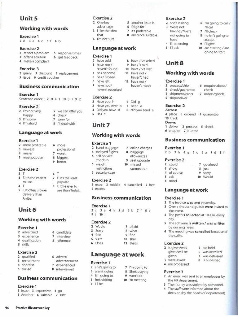 5 - Pre-Intermediate 2 - PF Answer Keys | PDF