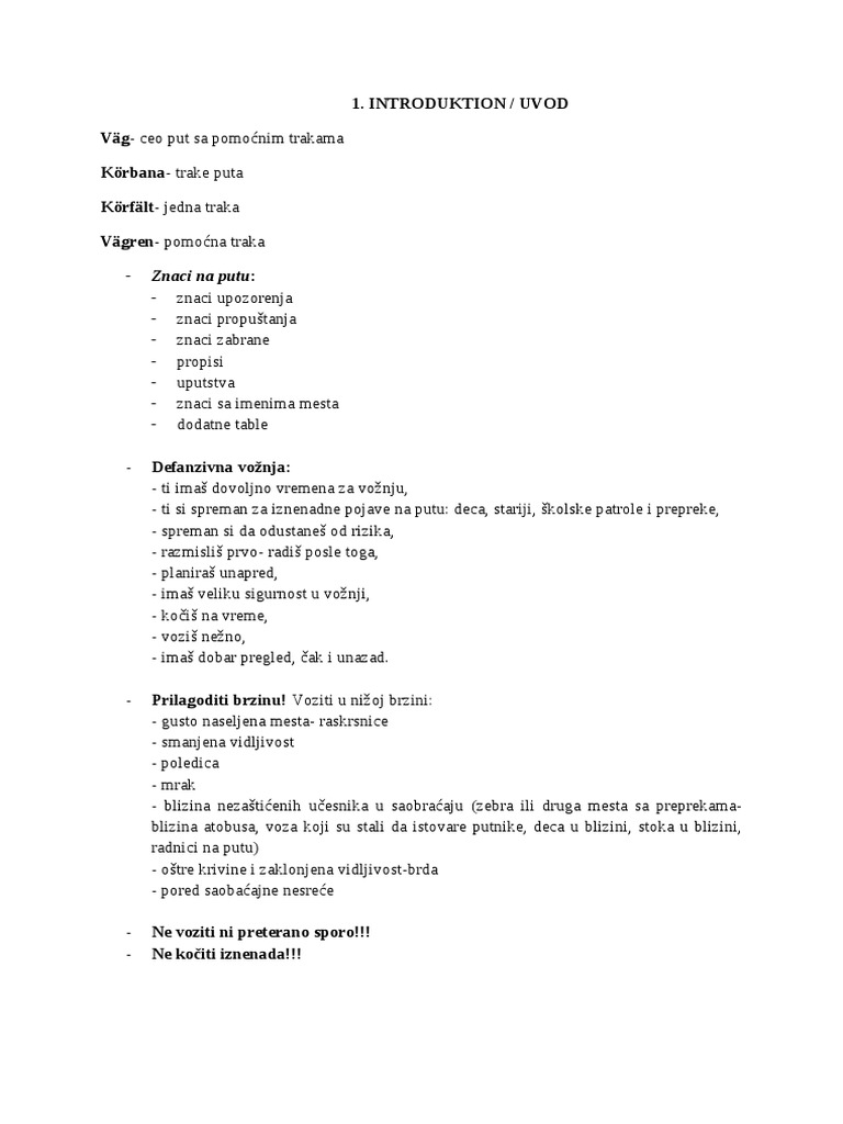 Svedski Vozacki Ispit | PDF