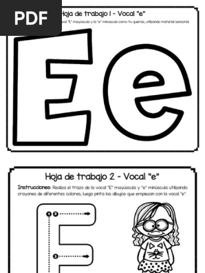 Hoja De Trabajo Con E Minúscula Hoja De Trabajo: Caligrafía 5 Mm