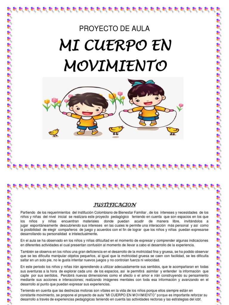 Proyecto de Aula Mi Cuerpo en Movimiento | PDF
