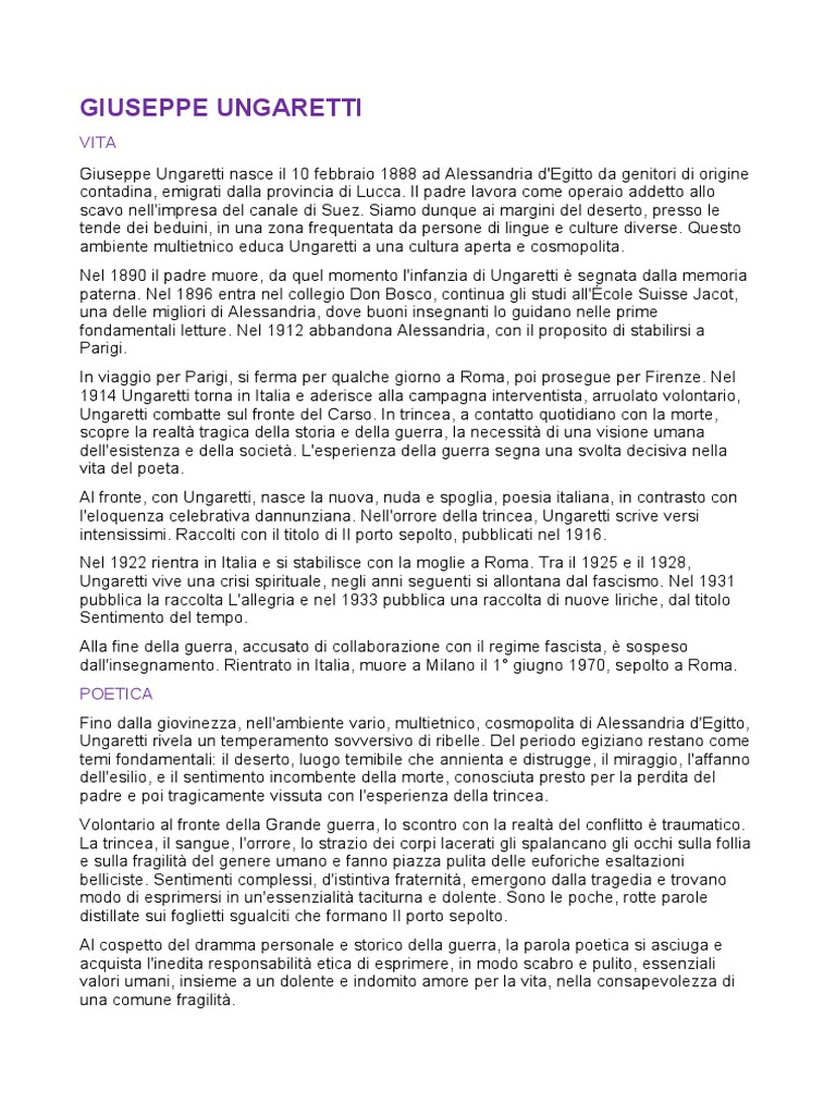 Giuseppe Ungaretti | PDF