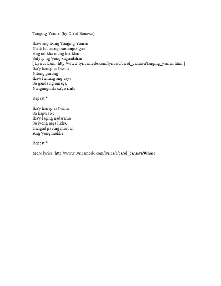 Ikaw Ang Aking Tanging Yaman | PDF