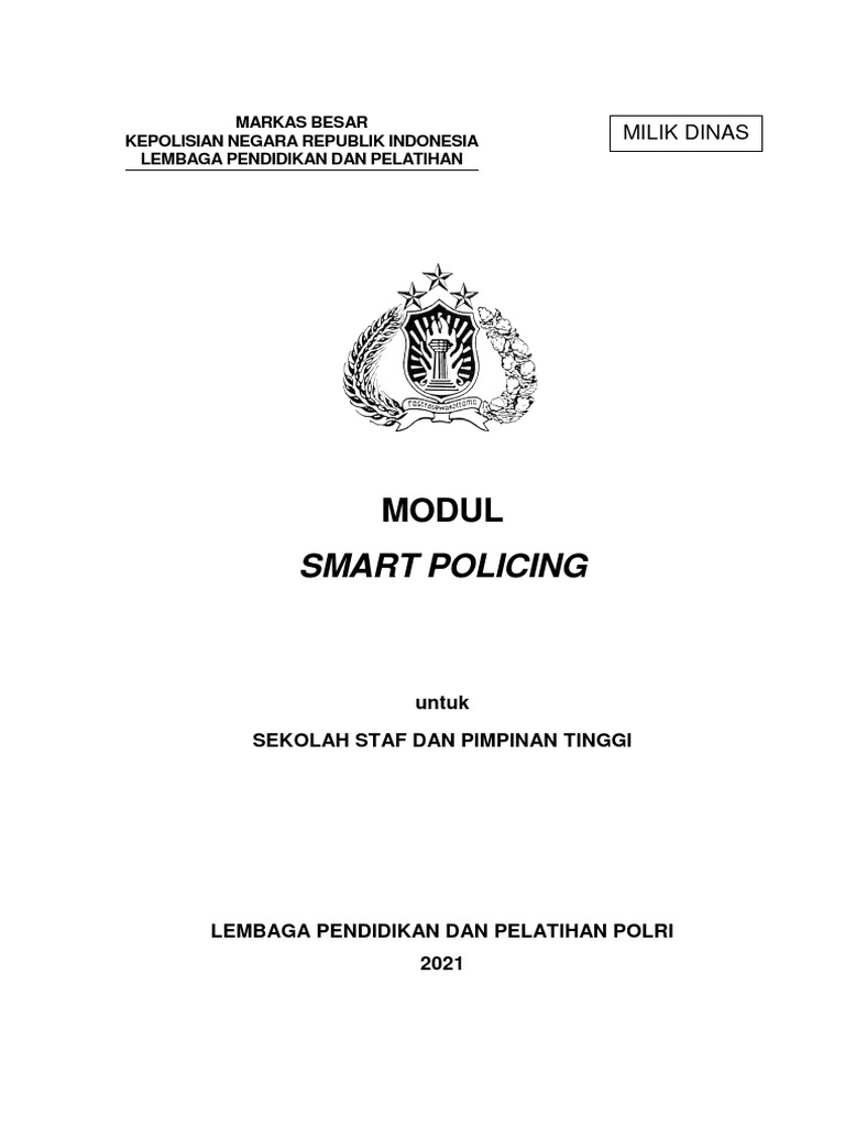 Lemdiklat Polri. 2021. Modul Smart Policing | PDF