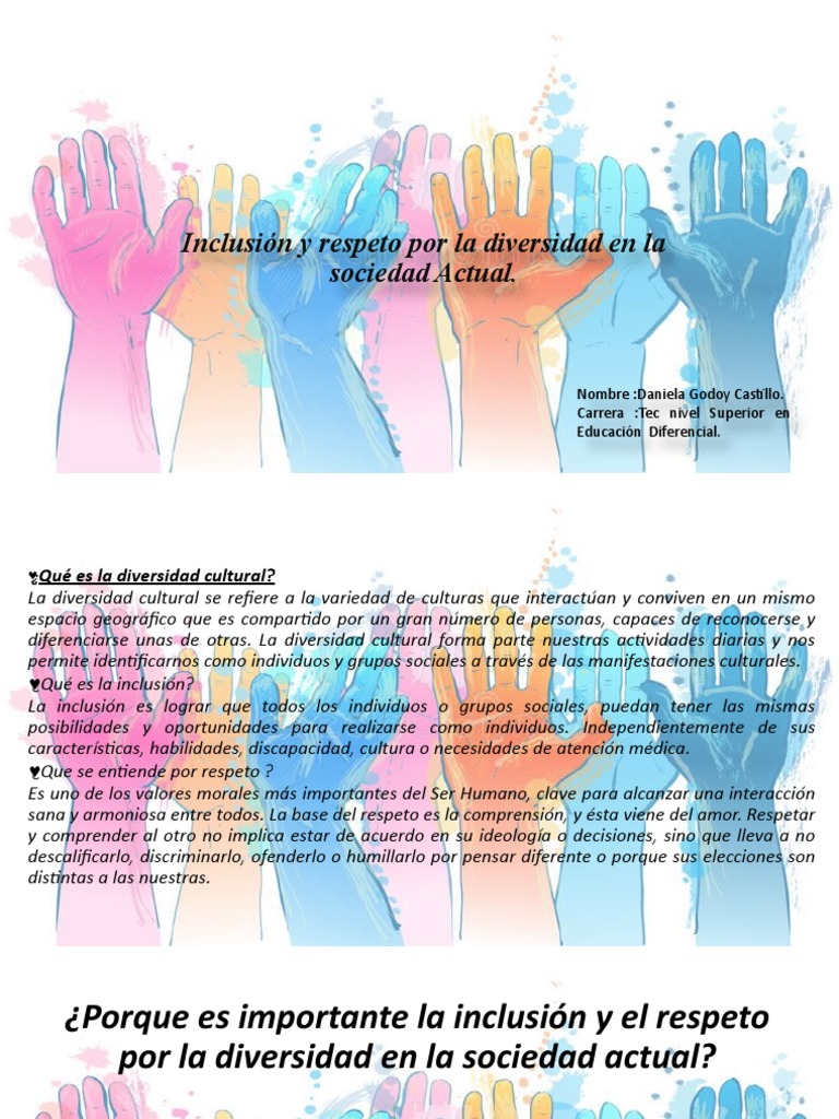Inclusión y Respeto Por La Diversidad en La Sociedad Actual | PDF ...