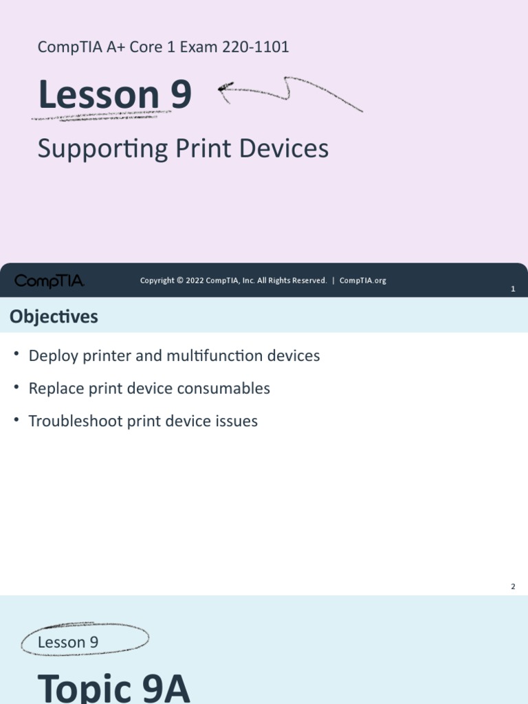 Lesson 9: Supporting Print Devices | PDF | Printer (Computing) | Software