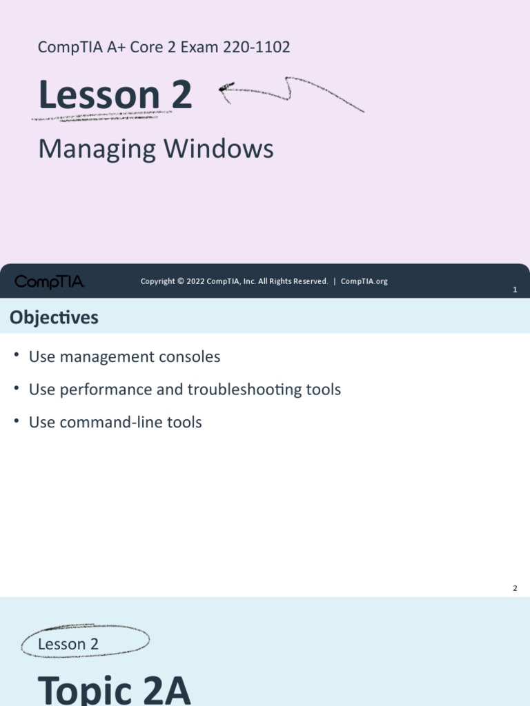Lesson 2: Managing Windows | PDF | Windows Registry | Command Line Interface