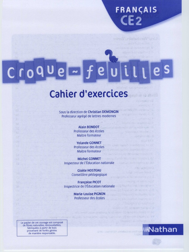 Croque-Feuilles CE2 (Cahier D'exercices) | PDF