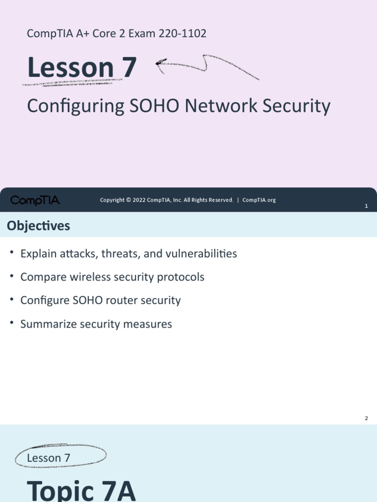 Lesson 7: Configuring SOHO Network Security | PDF