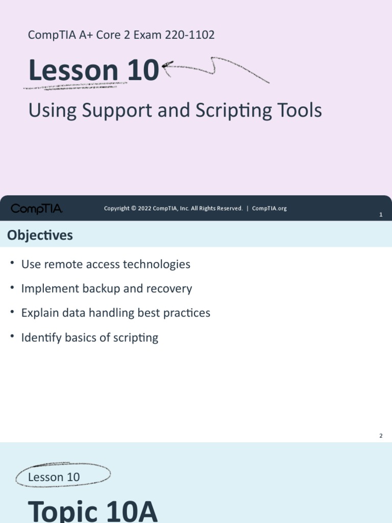 Lesson 10: Using Support and Scripting Tools | PDF