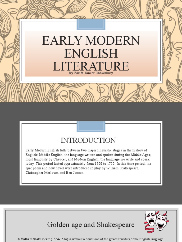 Early Modern English Literature | PDF | William Shakespeare ...