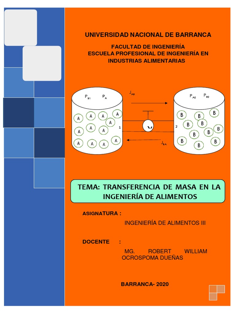 Separata N ° 01 Transferencia de Materia en Gases | PDF | Difusión | Gases