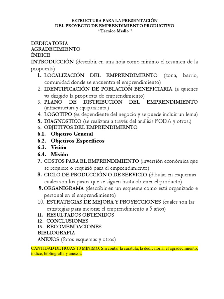 Formato Proyecto Tec Medio 2022 | PDF | Iniciativa empresarial