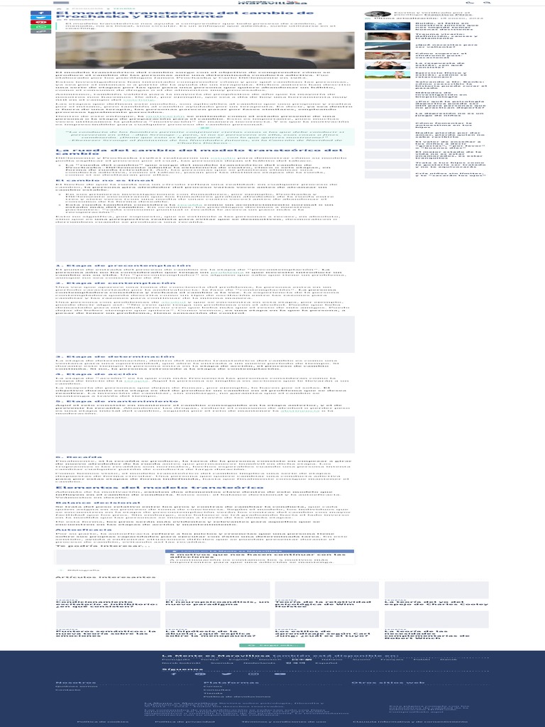 El Modelo Transteórico Del Cambio de Prochaska y Diclemente - La Mente ...