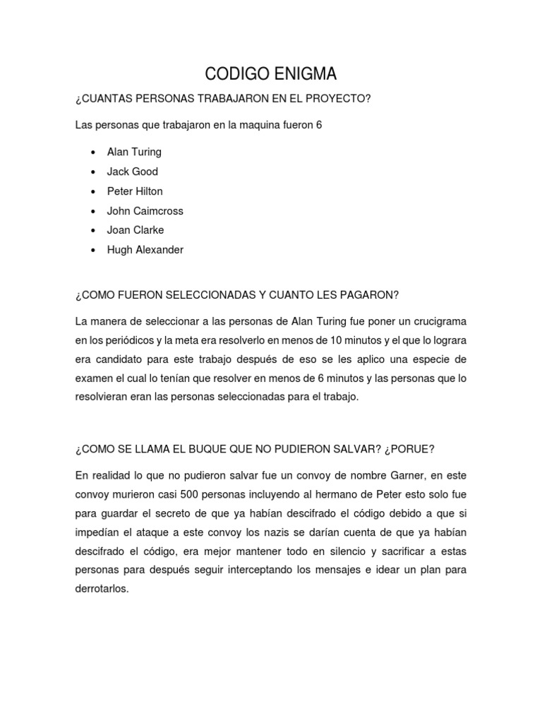 Codigo Enigma | PDF | Alan Turing