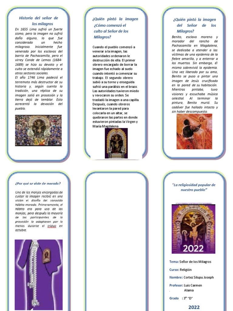 Triptico Religiosidad Popular | PDF