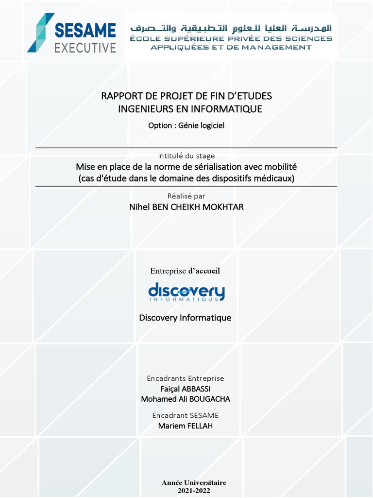 Rapport de Projet de Fin D Tudes PFE NBC | PDF