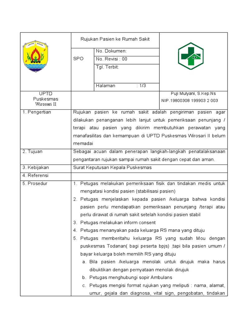 Prosedur Rujukan Pasien Ke Rs Pdf