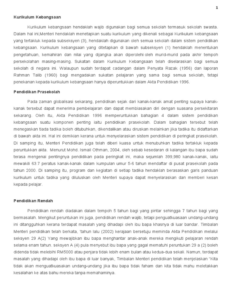 AKTA PENDIDIKAN 1996 Bahagian B | PDF