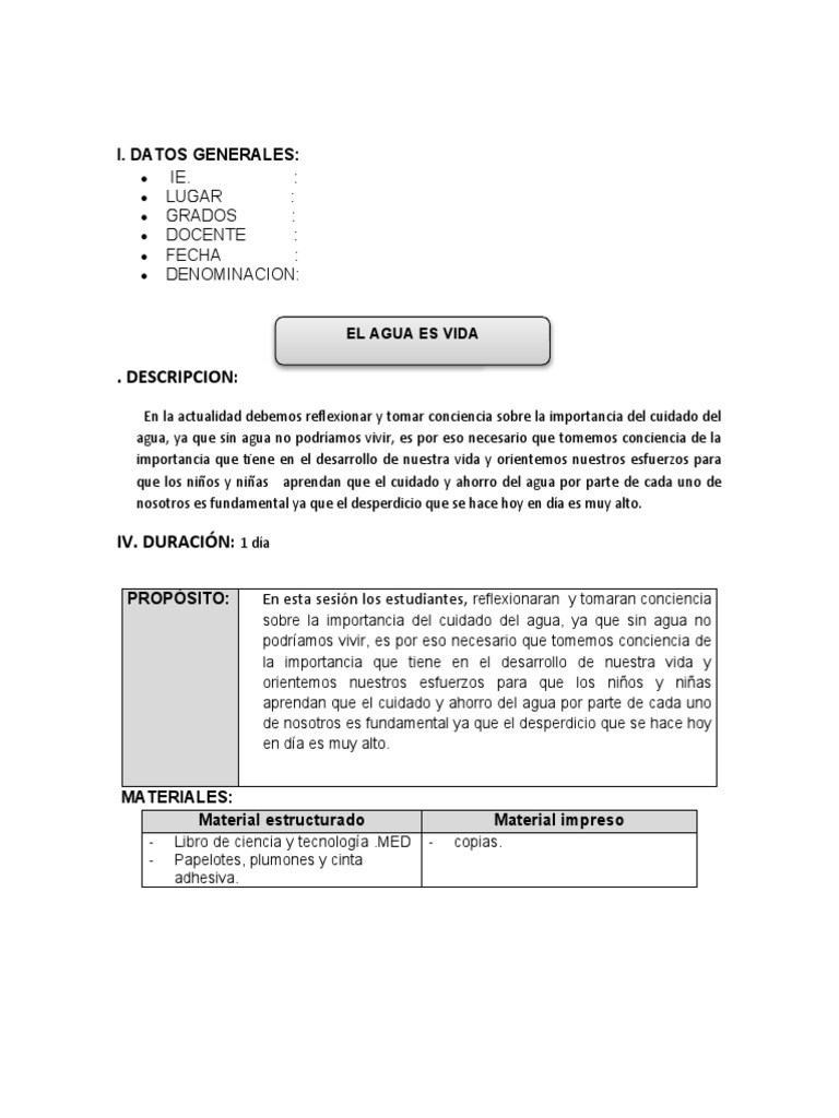 Modulo El Agua Es Vida | PDF | Agua | Aprendizaje