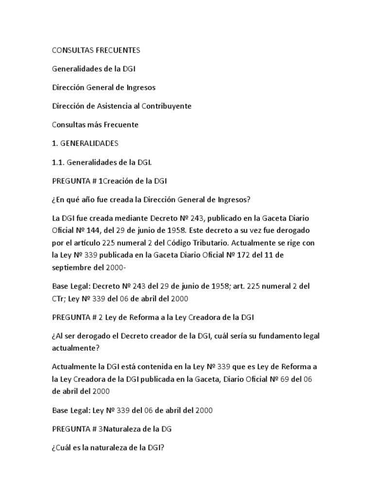 Consultas Frecuentes | PDF