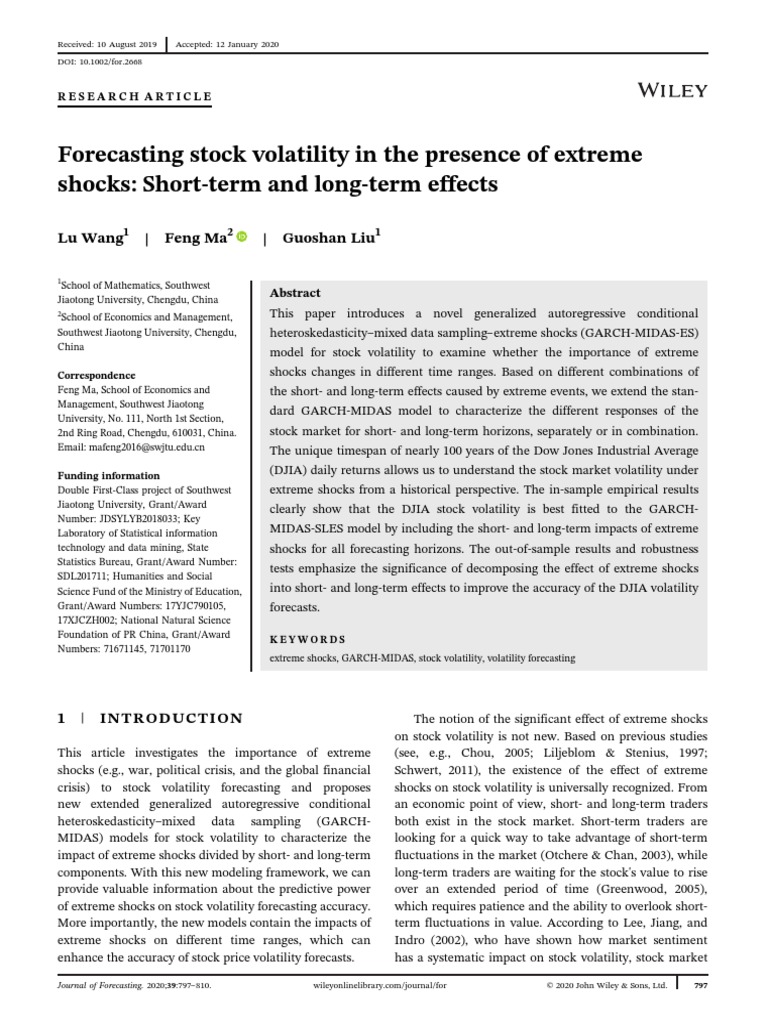 Forecasting Stock Volatility in The Precens of Extreme Shocks, Short ... Forecasting Stock Volatility in The Precens of Extreme Shocks, Short ...