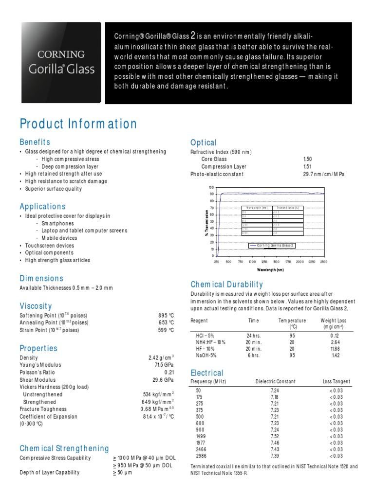 Corning Gorilla Glass | PDF | Glasses | Optical Fiber