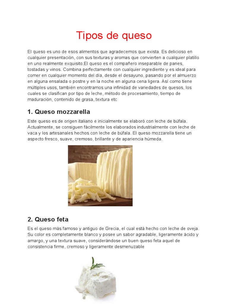 Tipos de Queso | PDF