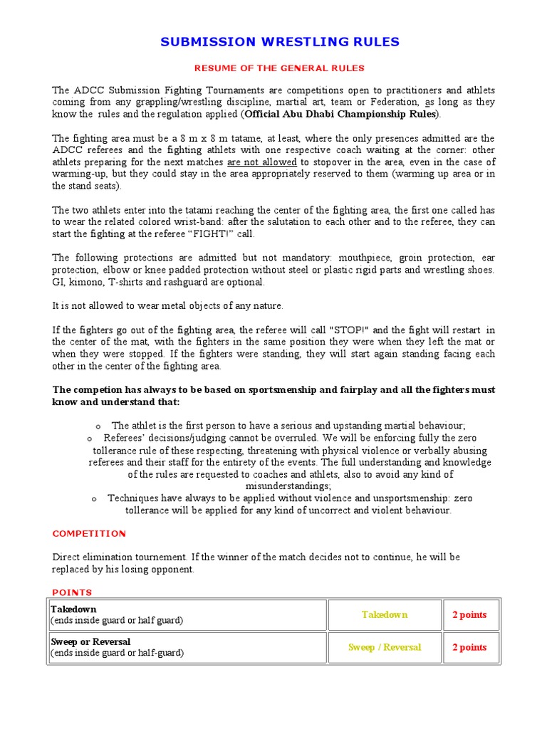 Submission Wrestling | PDF | Combat Sports | Individual Sports