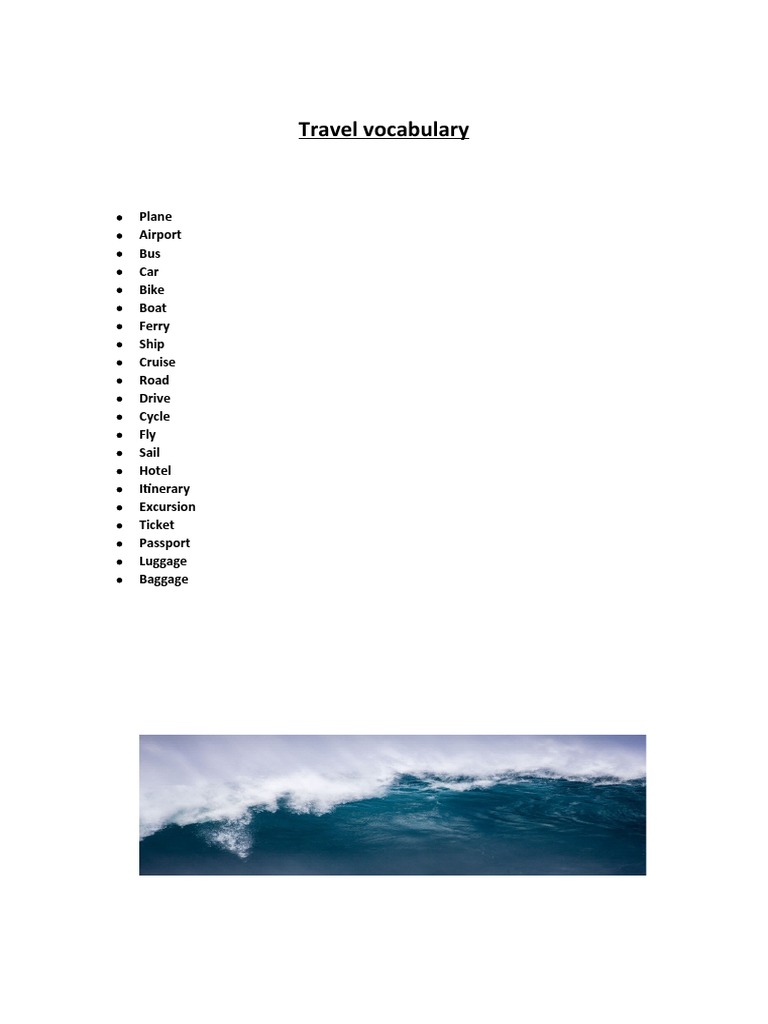 Travel Vocabulary | PDF