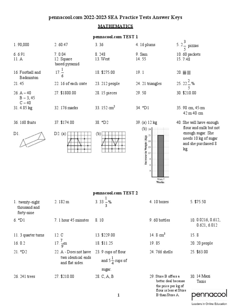 SEAPT Answer Keys | PDF
