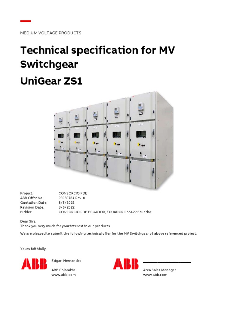 Technical Specification | PDF | Electrical Substation | Switch