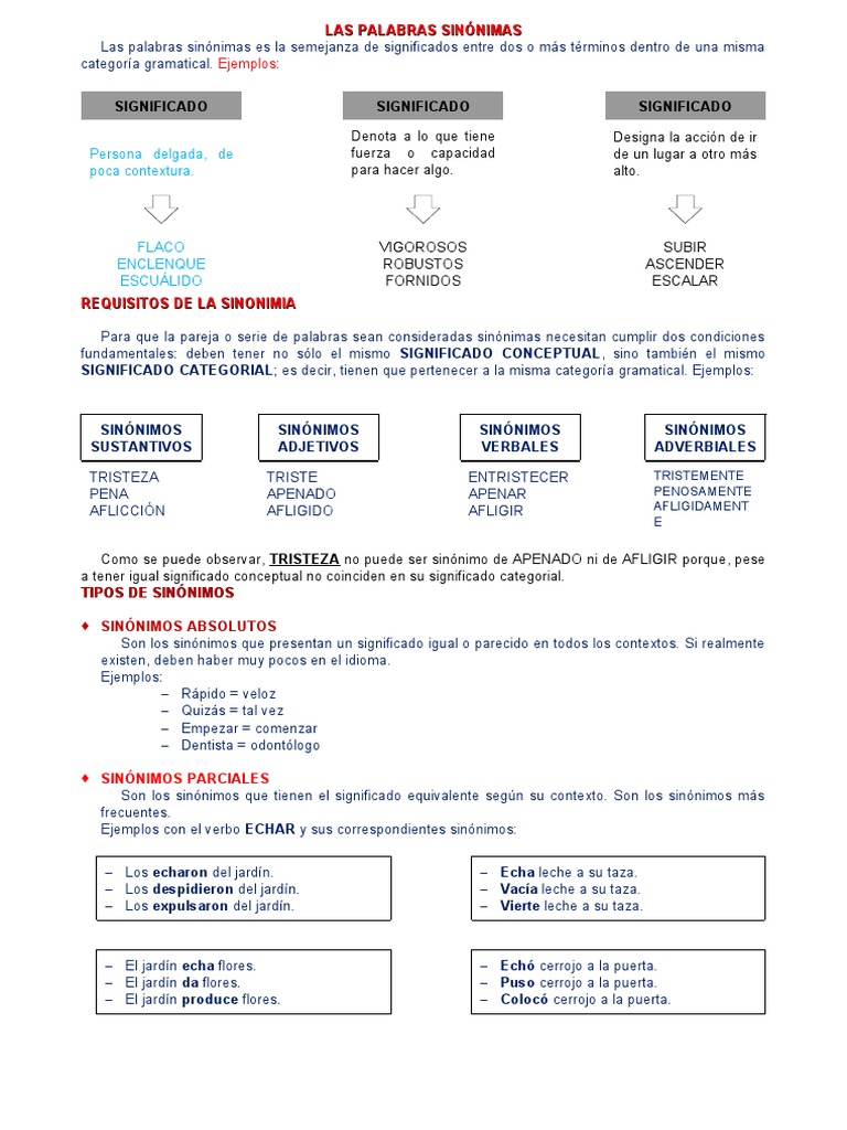 Pal. Sin. Ant. Homo. Paro. y Otros | PDF | Verbo | Morfología