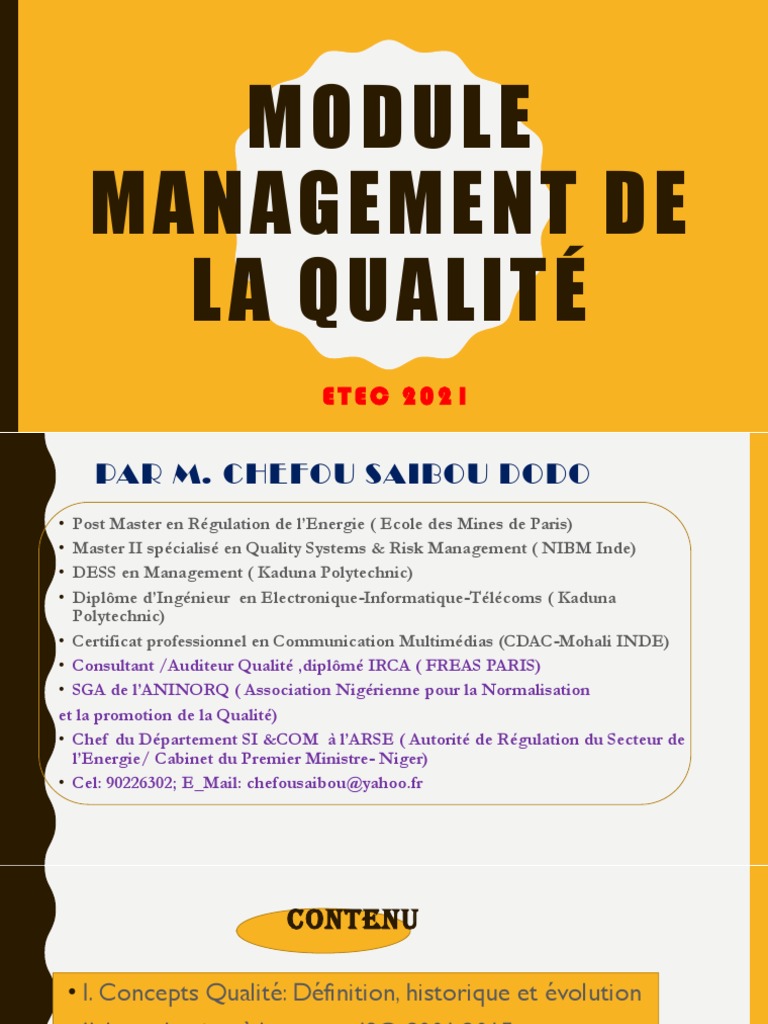 Module Management de La Qualité 2021 | PDF | Business | Management de ...