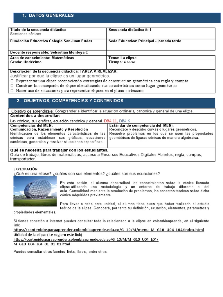 Guia 5 11 La Elipse | PDF | Elipse | Ecuaciones