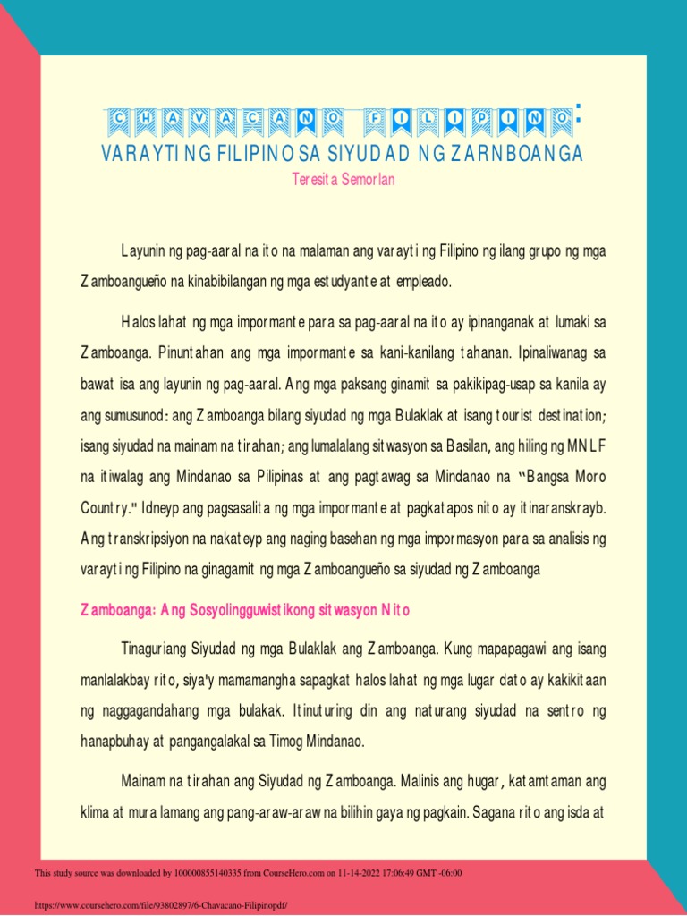 6 Chavacano Filipino PDF | PDF