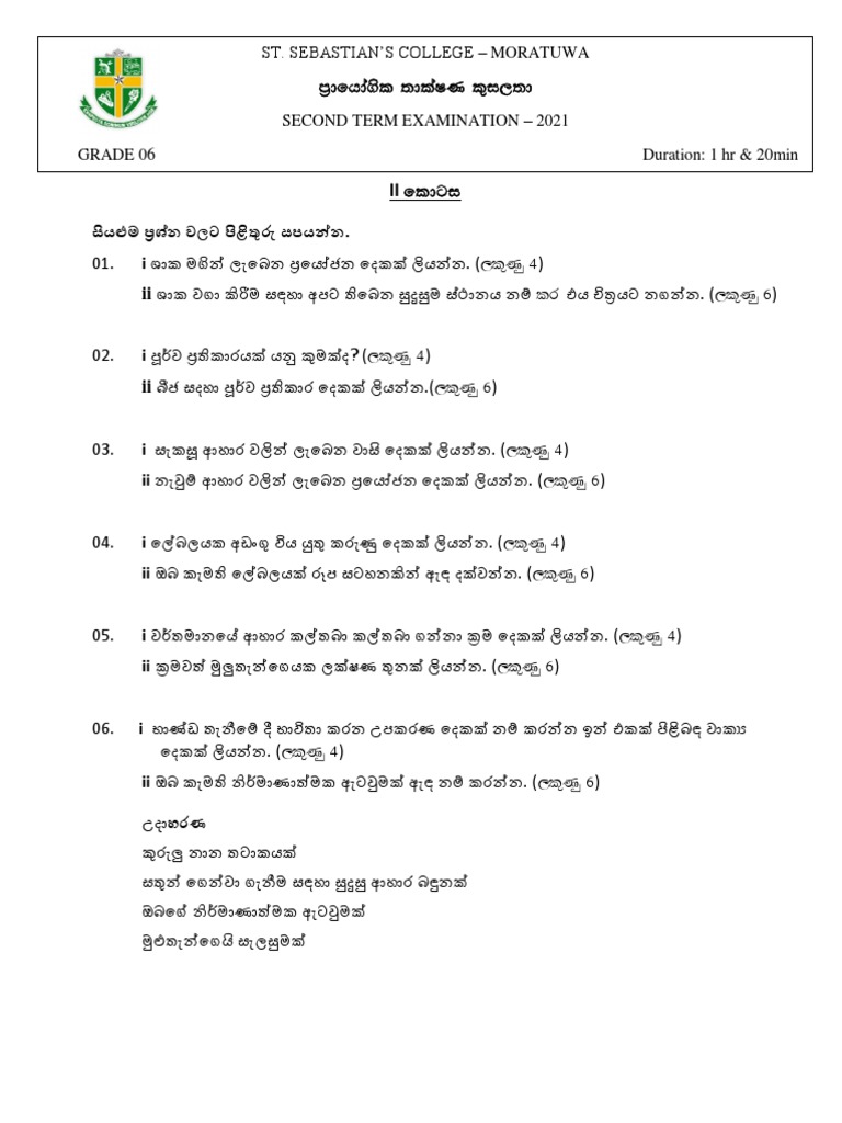 Grade 06 - PTS | PDF