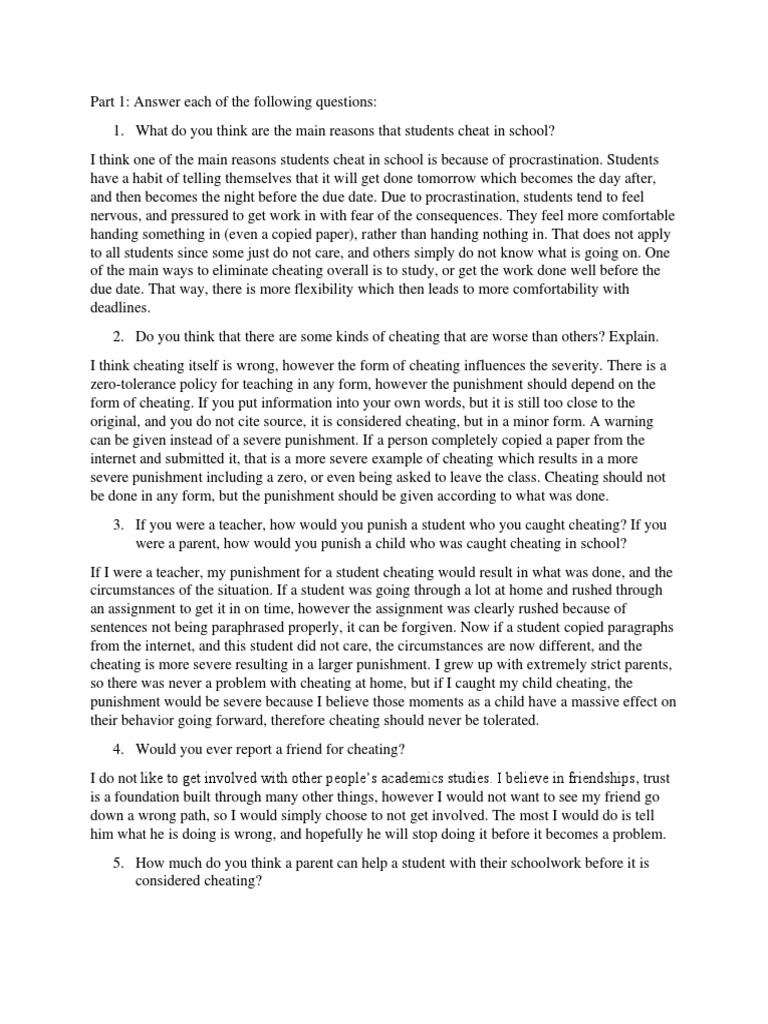 Student Cheating Insights | PDF | Plagiarism | Procrastination