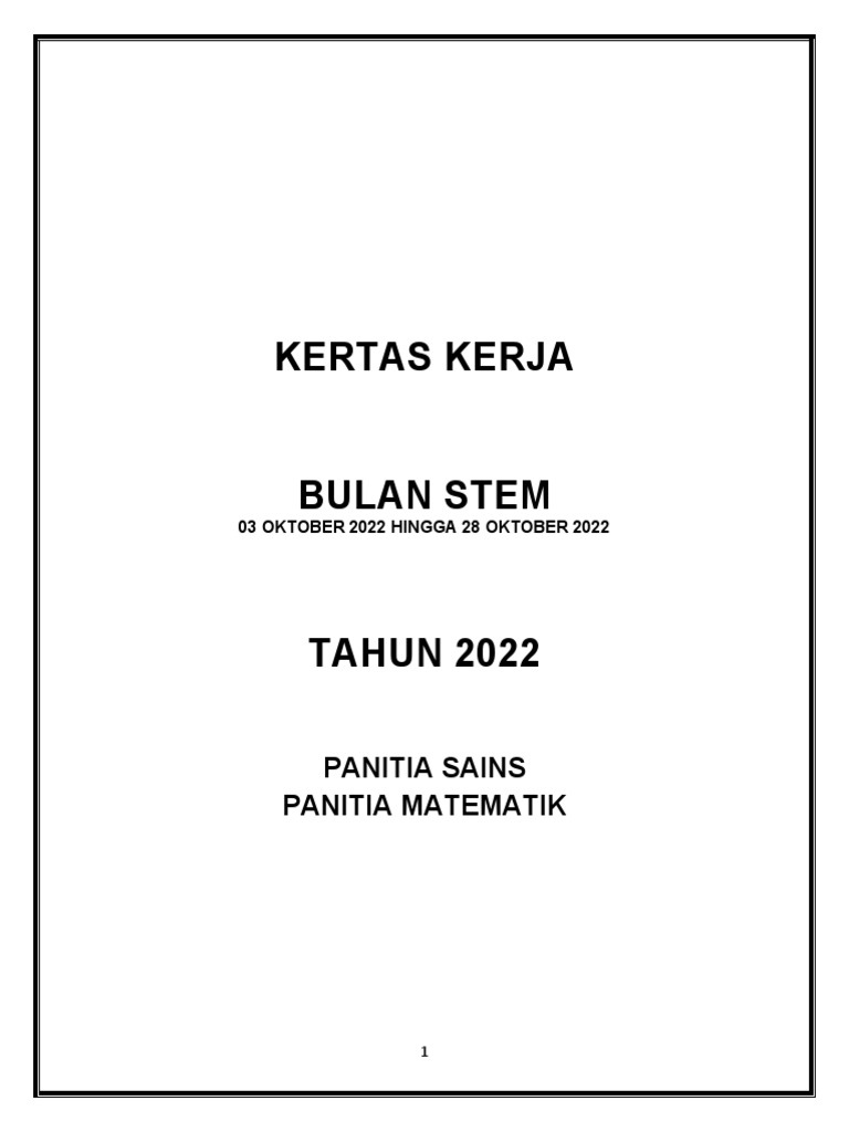 Kertas Kerja Bulan Stem 2022 | PDF
