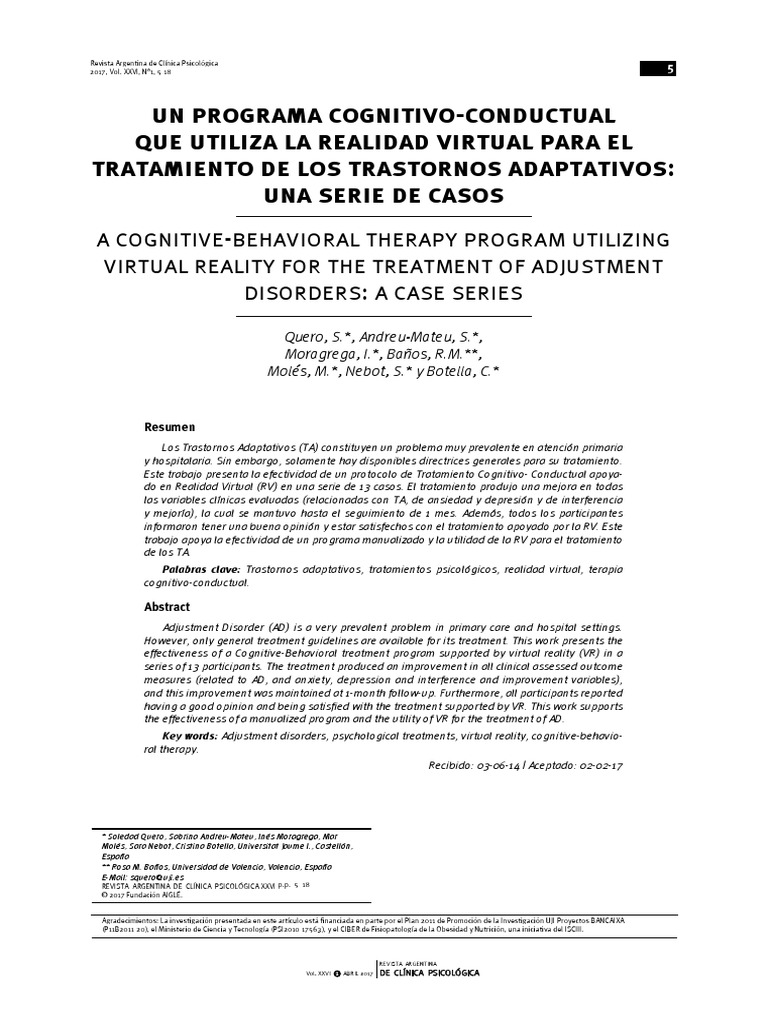 Un Programa Cognitivo-Conductual | PDF | Terapia de conducta cognitiva | Las emociones