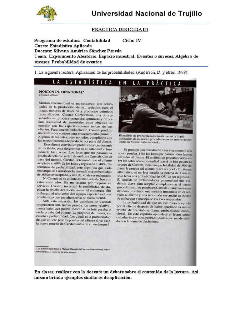 Practica Dirigida 4 | PDF | Probabilidad | Teoría de la medida