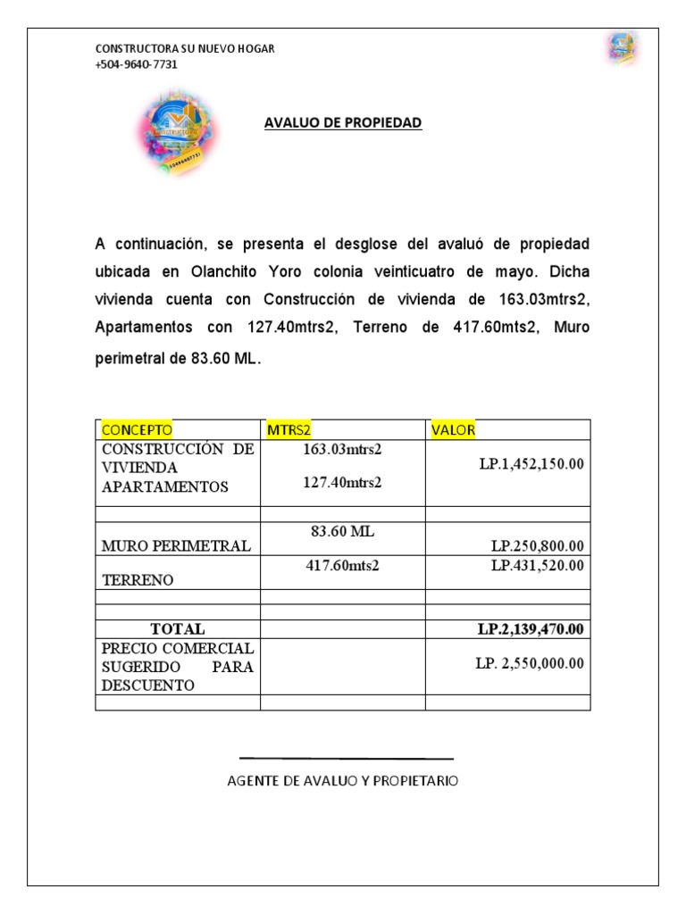 Avaluo de Propiedad | PDF