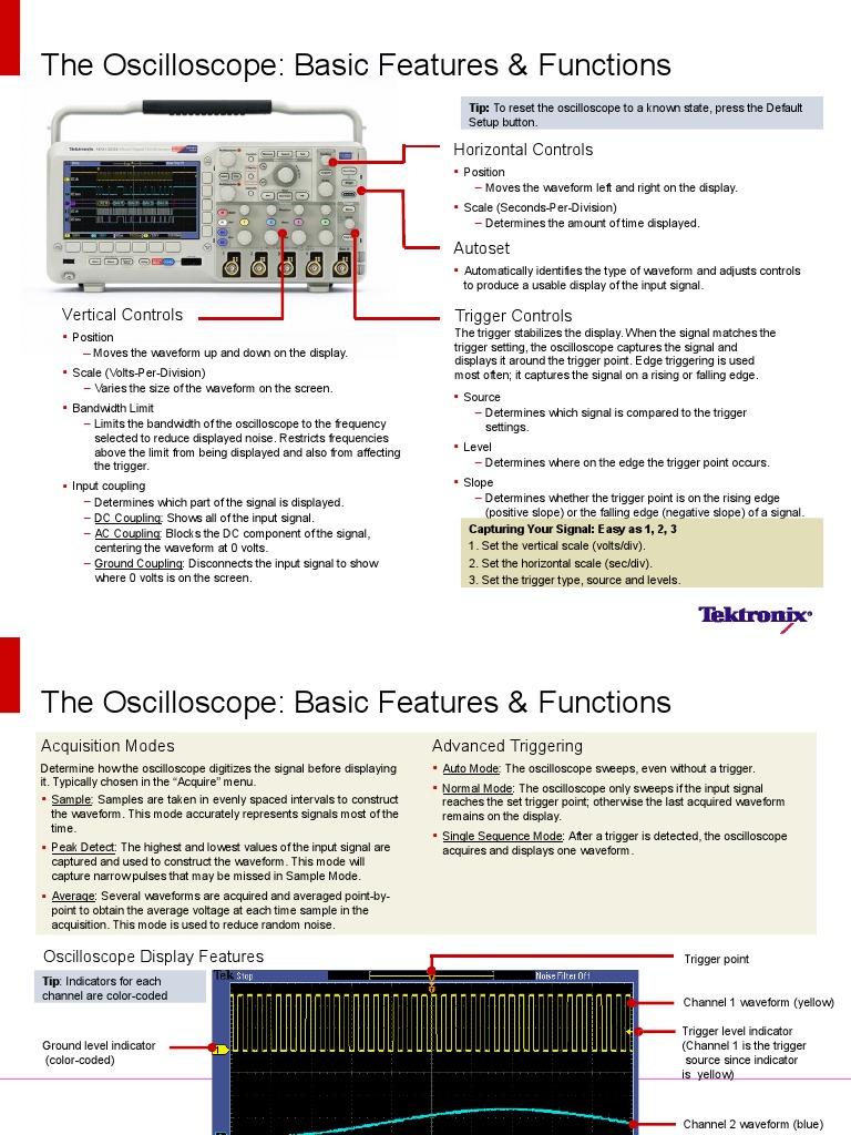 Oscilloscope Parts and Functions | PDF | Electromagnetism | Computer Engineering
